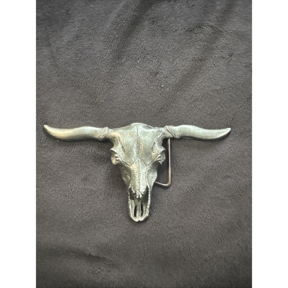 Accessories | Vtg 7s Fine Pewter Cow Skull Bucranium Belt Buckle Silver ...